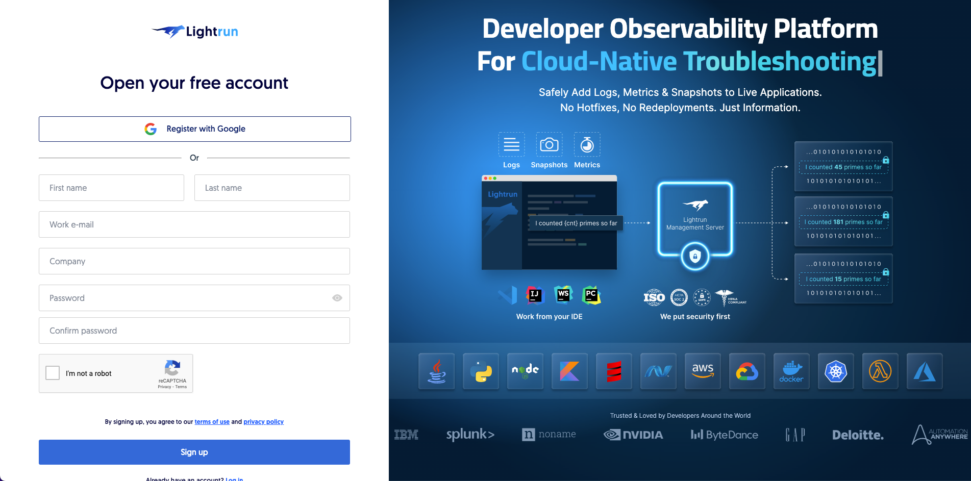 Lightrun Account Setup :: Lightrun's Developer Observability on AWS ... Lightrun Account Setup :: Lightrun's Developer Observability on AWS ...